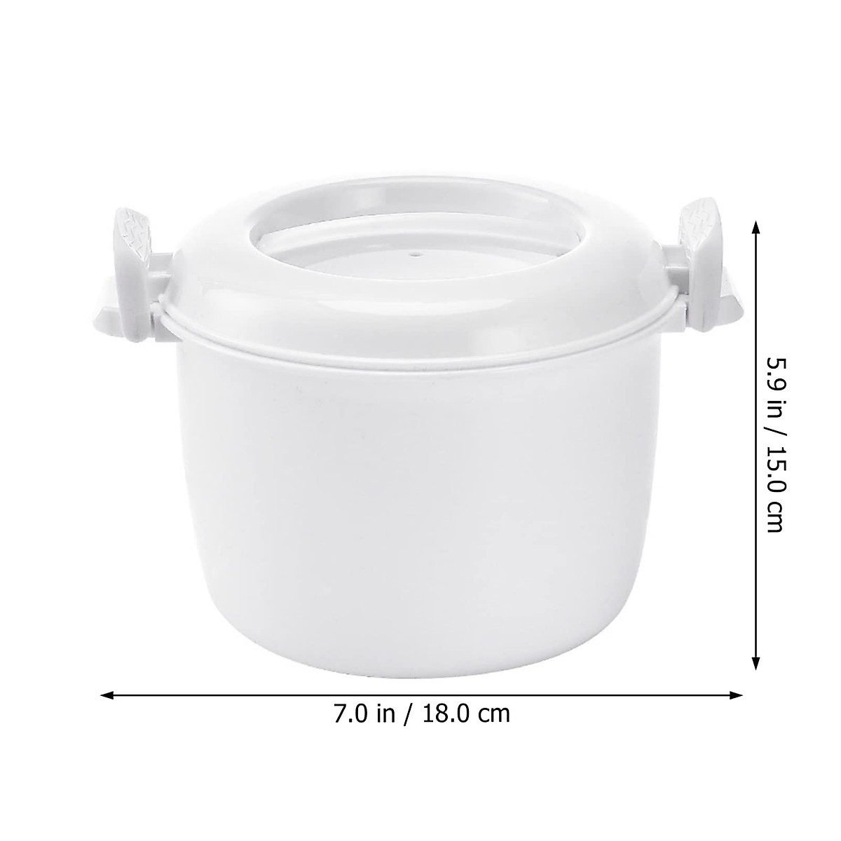 Microwave Rice Cooker Rice Steamer:2pcs Round Microwave Food Container Microwaveable Rice Pasta Cooker Microwave Rice Steamer for Rice Chicken Pasta