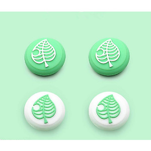 6PCS Silicone Cute Thumb Grip Caps Cover Ergonomic Joystick Caps Analog Thumb Stick Caps for Switch NS Joy Con/Switch Lite Controller-Leaves