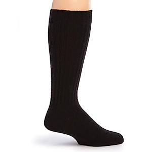 WARRIOR ALPACA SOCKS - Ribbed Casual Everyday Alpaca Wool Crew Socks For Men And Women (Black Medium)