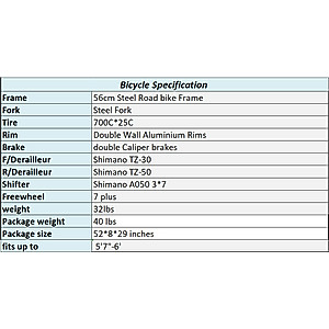 EUROBIKE OBK XC560 Road Bike 700C Wheels 54cm Frame for Men 21 Speed City Commuter Bicycle Complete Racing Bikes (Green)