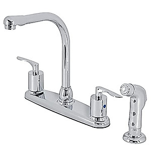 Kingston Brass FB751SVLSP Serena Centerset Kitchen Faucet with Plastic Sprayer, Polished Chrome