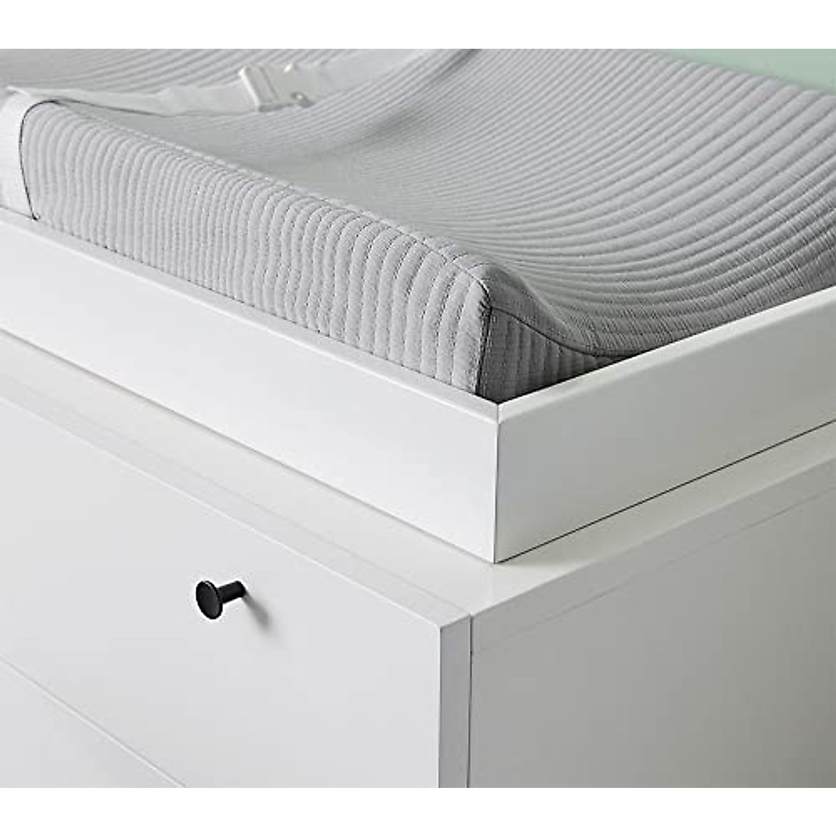 Pottery Barn Kids Changing Pad, 100% Organic Cotton Waterproof Contour Diaper Changing Pad for Dresser Top, Baby Changing Pad Cover (Platinum Grey)