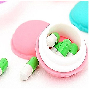VNDEFUL 6PCS Colorful Lovely Mini Macarons Portable Travel Storage Box Case Jewellery Organizer Earring Ring Necklace Cosmetic Pill Container