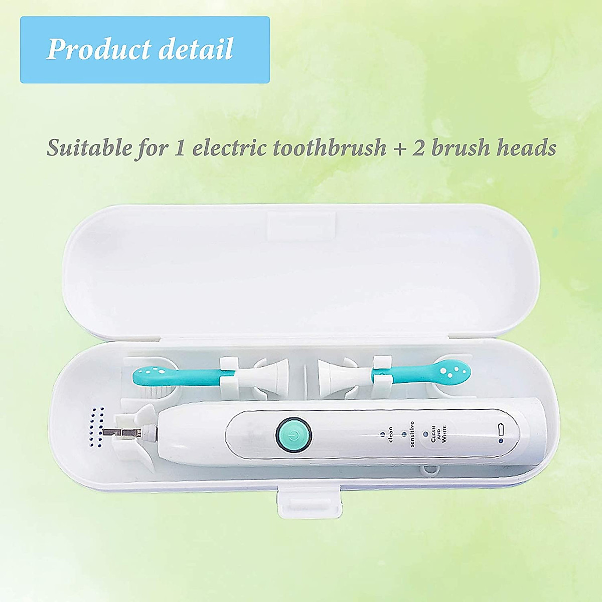 2 Pcs Electric Toothbrush Travel Case, Portable Travel Toothbrush Holder for Philips sonicare and Other Electric Toothbrush Set by VeniCare (Blue&White)