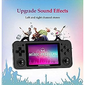 ANBERNIC RG351P Handheld Game Console with 64G TF Card 2500 Classic Games 3.5 Inch IPS Screen 3500mAh Battery, Video Games Player with Open Source System RK3326 Chip Quad-core (RG351P Black)