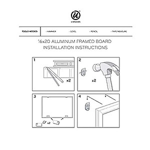 U Brands Magnetic Monthly Calendar Dry Erase Board, 16 x 20 Inches, Gold Aluminum Frame - 364U00-01