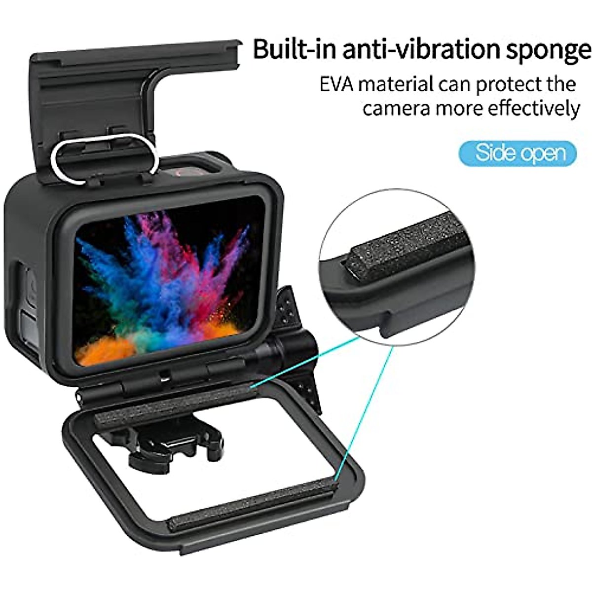 Kourpar Skeleton Housing Case for GoPro Hero 11/10 /9 Frame Holder Camera Mount Fit Go pro Hero10 Black Cage Border Shell Container Compatible with Go-pro Hero9 GP Hero10 Hero11 with Lens Cap Cover