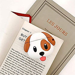 TOU-BEGUIN Cute Wireless Charging Earphone Case Compatible with Airpods 1/2, Cartoon Spotted Puppy Design Soft Silicone Full Body Protective Skin Cover with Hook