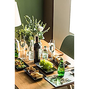 Gomakren Black Serving Platter Set of 4 Porcelain Serving Plates Rectangular Serving Dishes and Platters Serving Trays for Party Food Appetizer Salads Sushi, 10 Inches Black Serveware Gifts