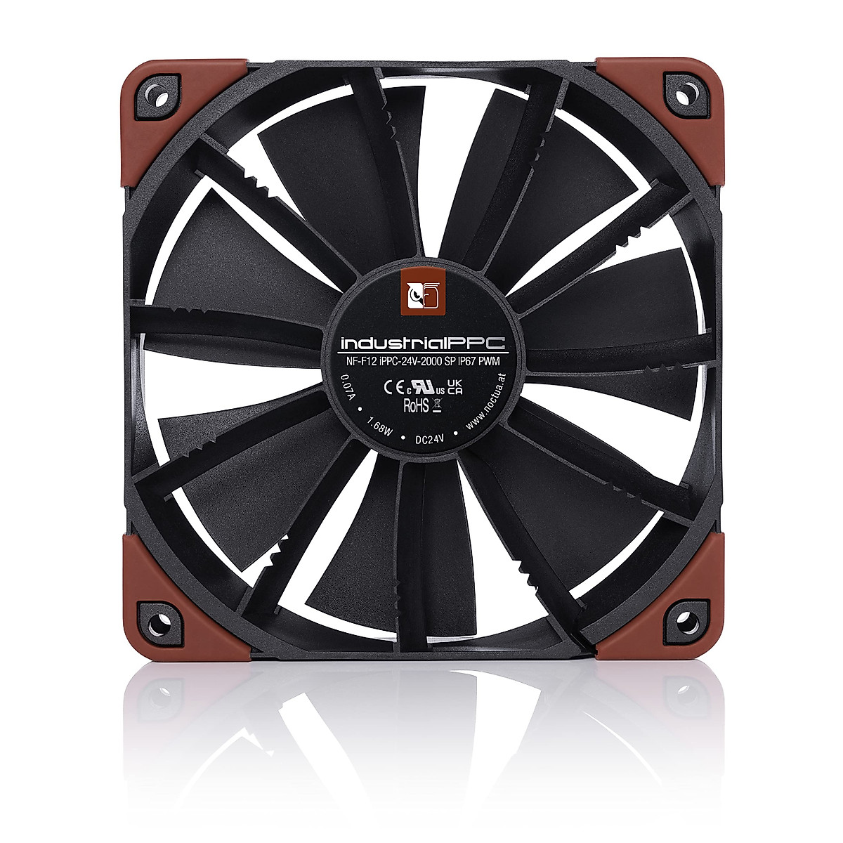 Noctua NF-F12 iPPC-24V-2000 SP IP67 PWM, Heavy Duty Cooling Fan, 4-Pin, 2000 RPM, 24V Version (120mm, Black)