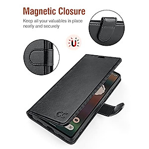OCASE Compatible with Google Pixel 6A Wallet Case, PU Leather Flip Folio Case with Card Holders RFID Blocking Kickstand [Shockproof TPU Inner Shell] Phone Cover 6.1 Inch 2022 (Black)