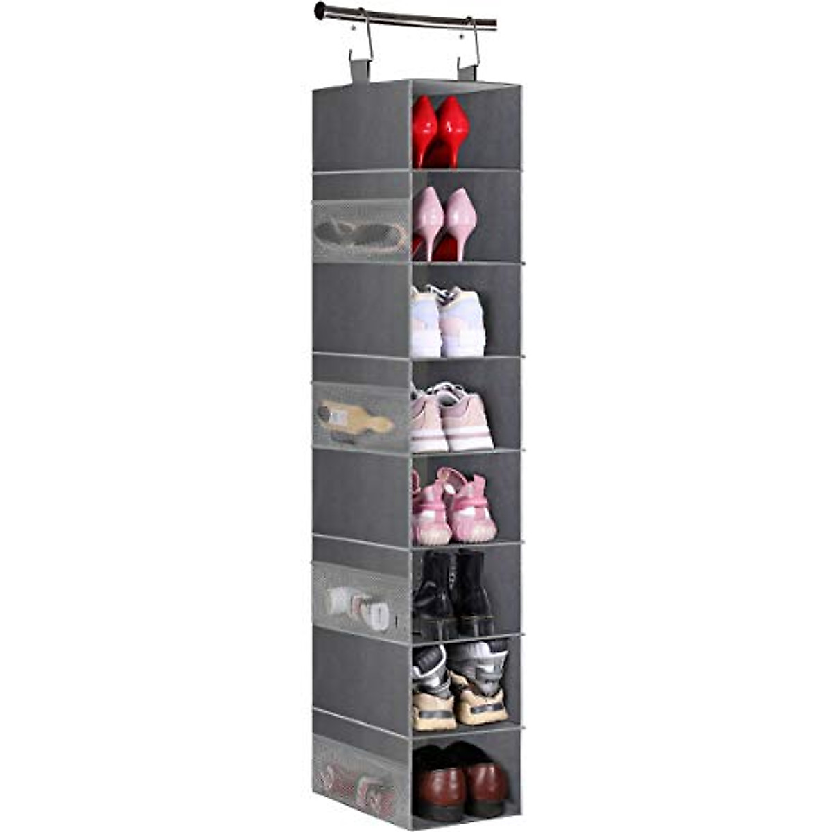 MISSLO 28 Large Pockets Hanging Shoe Organizer and 8-Shelf Hanging Shoe Organizer Clothes Closet Organizers and Storage Shelves Hat Holder
