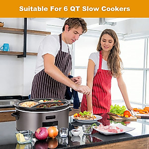 Silicone Slow Cooker Liners Fit for Crockpot 6 Quart, 3 In 1 Reusable Crock Pot Liners Divider Insert Portable Handle/BPA Free/Leakproof/Used to Replace Leak-prone Disposable Liners