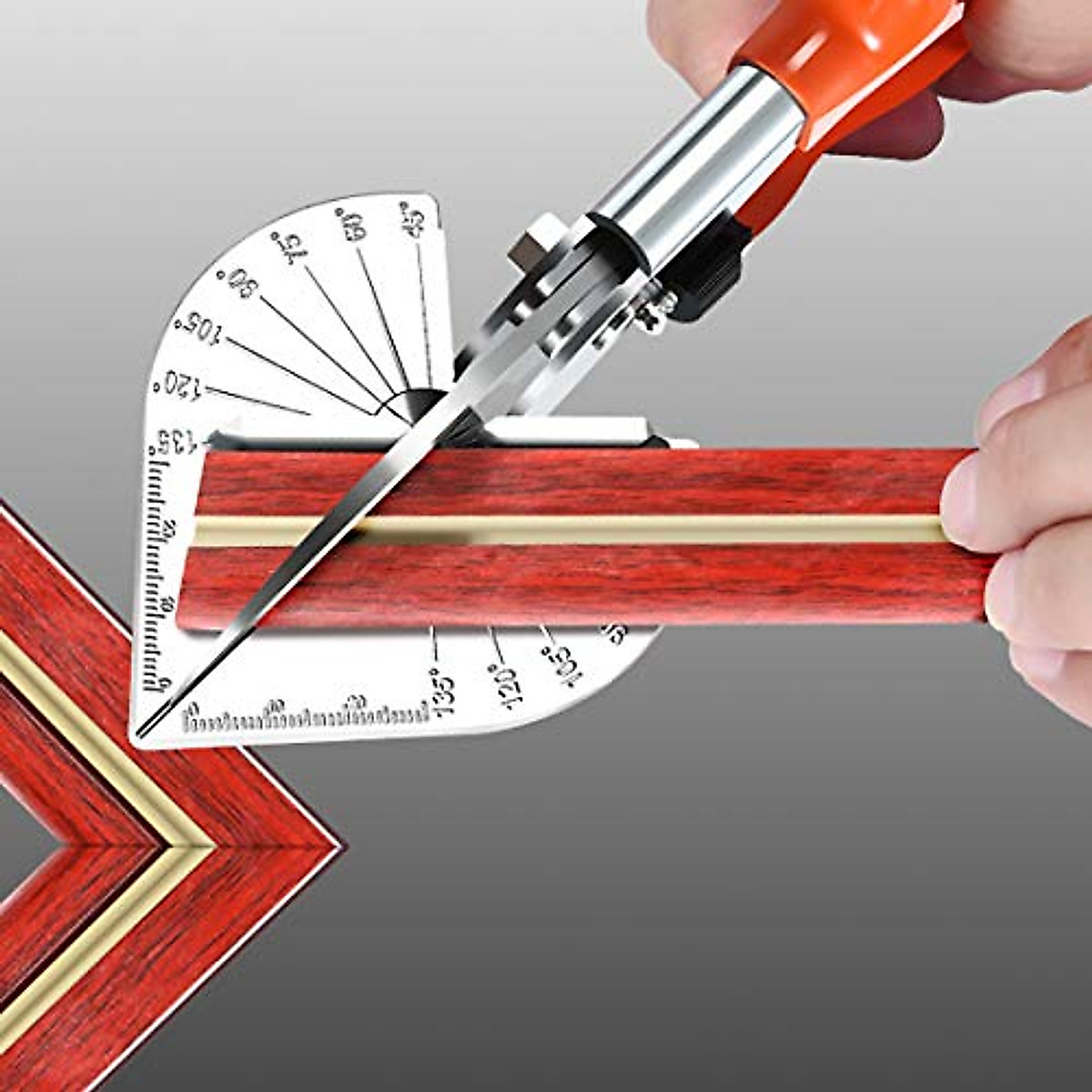 Keadic 7Pcs Multi Angle Miter Shear Cutter with Wrench and Upgrade Spare Blades, Quarter Round Cutting Tool for Wire Troughs, Soft-cut Corners (45 Degree to 135 Degree)