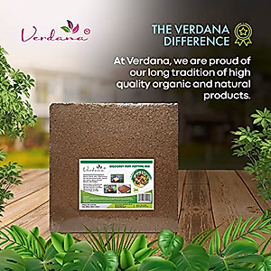 Verdana Coconut Fiber Potting Mix - 10 Lb Compressed Block Brick - Coco Coir, Coco Peat, Coir Pith - Alternative to Peat Moss – Soilless Growing Medium - Low EC, Optimum pH, High Expansion