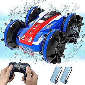 VOLANTEXRC Toys for 6-12 Year Old Boys, Amphibious RC Car for Kids, 2.4Ghz Remote Control Boat Waterproof 4WD Stunt Car, Gifts for Birthday, Christmas, Boys and Girls