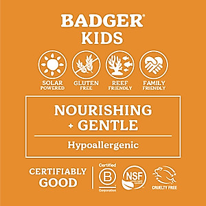 Badger Kids Sunscreen Stick SPF 35 with Mineral Zinc Oxide, Travel Size Sunscreen Stick for Kids, 97% Organic Ingredients, Reef Friendly, Broad Spectrum, Water Resistant, .65 oz