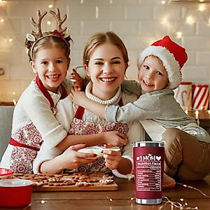 Mothers Day Gifts For Mom From Son, Daughter - Mothers Day Gift Ideas Funny - Great Mothers Day I Love You Gag Gift, Best Birthday Present for Mother-In-Law, Stepmom, Bonus Mom - Red Tumbler Cup 20oz