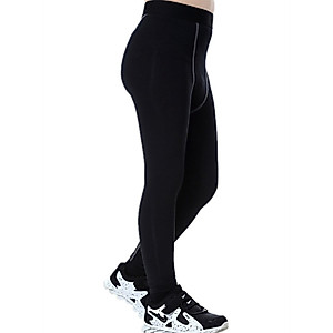 CVVTEE Boys Compression Pants Base Layers Soccer Hockey Tights Athletic Leggings Thermal for Kids Black