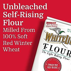 White Lily Non-GMO Aluminum-Free Unbleached Self Rising Flour 5 lb Bag (Pack of 2) By The Cup Swivel Spoons