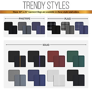 Your Bags Navy Garment Bag as Dress Cover or Suit Bag for Travel - 40" x 24" Garment Bags for Travel - Garment Bags for Hanging Clothes and Closet Storage - Dress Travel Garment Bag for Men & Women