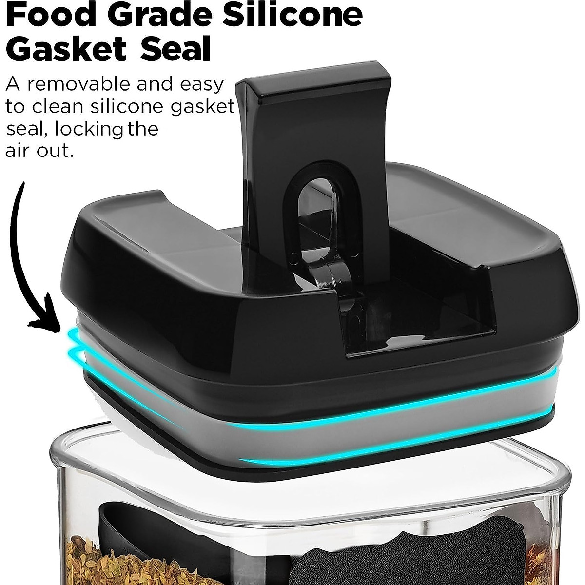 Shazo 9 PC Airtight Food Storage Containers + 9 Spoons - BPA Free Clear Plastic Snack & Spice Containers with Easy Lock Lids - Kitchen and Pantry Organization for Herbs, Coffee, Tea - 0.5L / 2.1 Cups