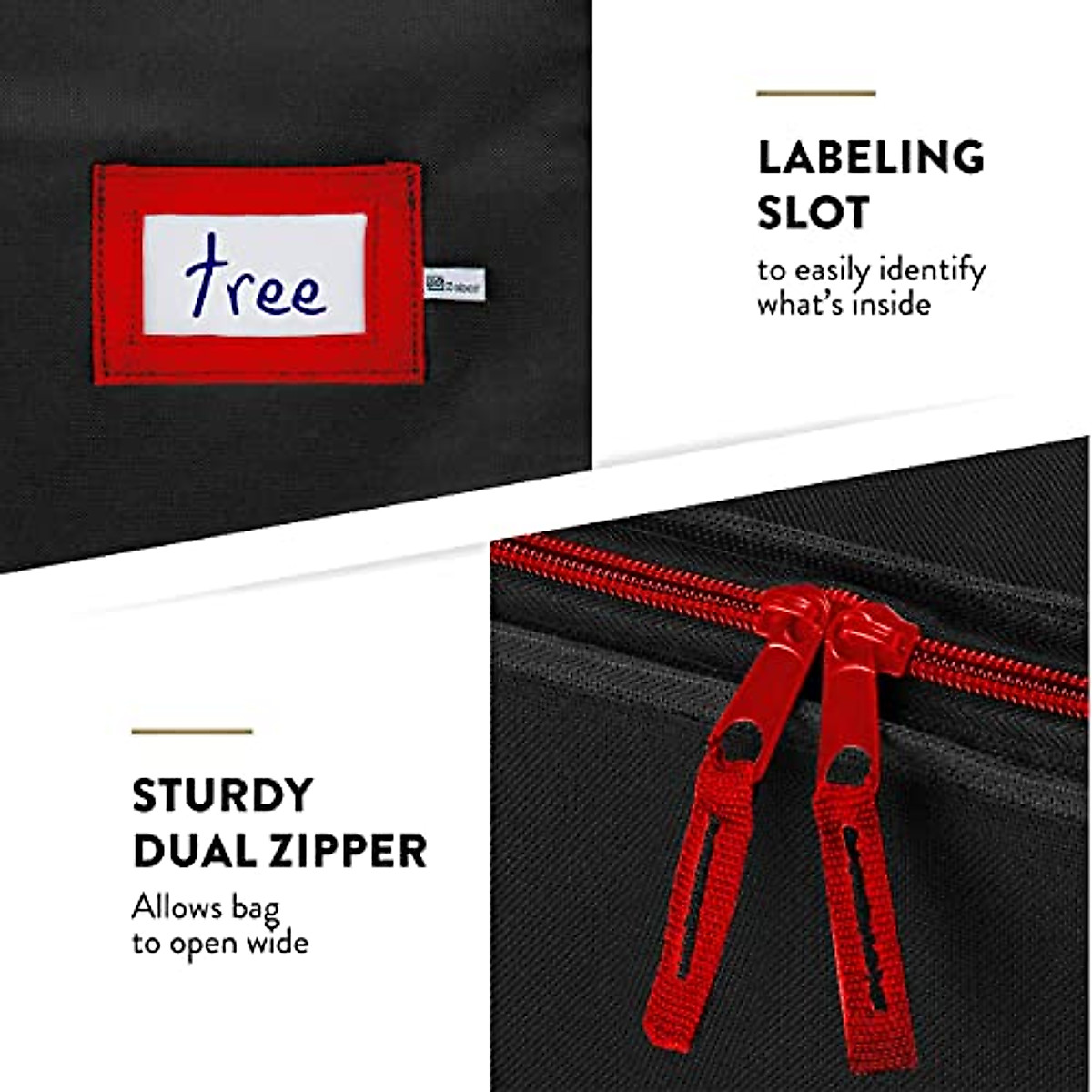 3-Pack Christmas Artificial Tree Storage Bag and Two Garland Bags; Holiday Tree Storage for Trees Up to 9 ft, Includes Card Slot, Dual Zipper, and Carry Handles; Tearproof 600D Oxford Material