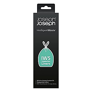 Joseph Joseph Intelligent Waste IW5 Compaction Bin Liners for Titan 5 gallon/20 liter, Black