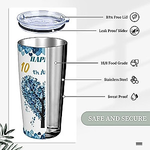 10 Year Anniversary Tumbler Gifts for Him,Gifts for Him 10th Anniversary-10th Wedding Anniversary Romantic Gifts for Couple/Parents,Best 10th Wedding Anniversary Tumbler for Husband (10th-anniversary)