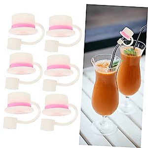 ABOOFAN 18 Pcs Straw Cap Straw Covers Straw Decors Silicone Straw Straws for Tumblers Straw Hole Cover Drinking Straw Cover Reusable Straw Tips Covers Straw End Plugs Glass Straight 8mm