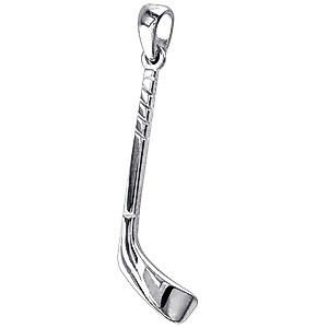 Right Handed Ice Hockey Stick Charm in Sterling Silver
