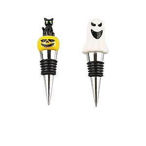 Halloween Wine Bottle Stopper Ghost Pumpkin Black Cat Wine Corks Wine Accessories for Halloween Party Home Bar Wine Decoration