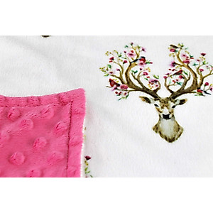 Car Seat Canopy Cover - Flowered Antlers Pink