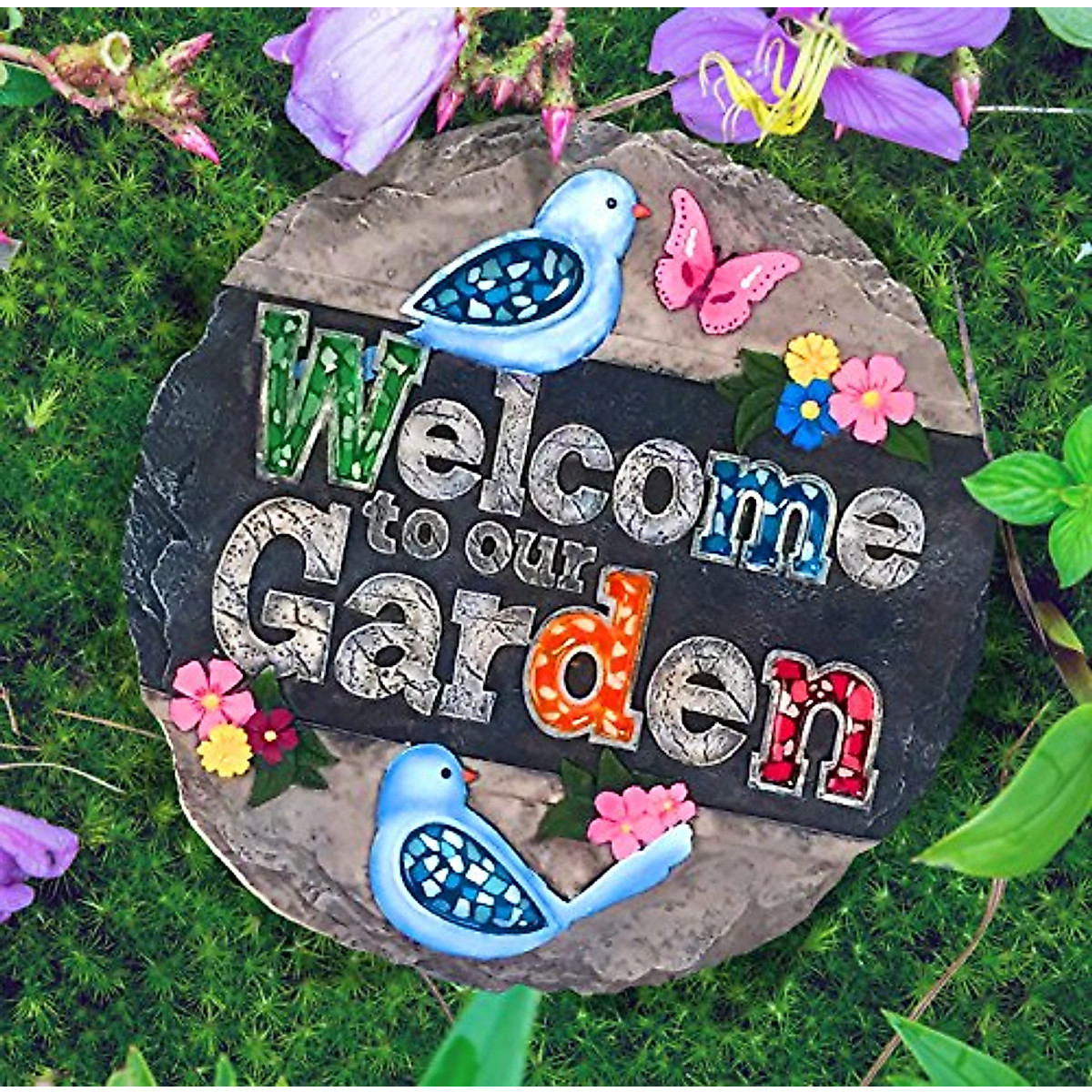 Spoontiques - Garden Décor - Dogs Leave Pawprints Stepping Stone - Decorative Stone for Garden