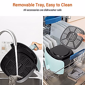 VILIWIN Air Fryer 4.5 QT Digital Air Fryer Cooker 8 Preset Menus AirFryer Hot Air Fryer with Auto Shut Off 30 Minute Timer Adjustable Temperature Control Nonstick Tray 1400W Air Fryer Blue