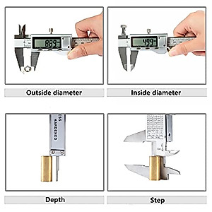 Beslands Digital Caliper 0-6"/0-150mm Electronic Vernier Caliper Measuring Tool, Digital Micrometer with Large LCD Screen, Stainless Steel, Inch Metric Conversion with Protective Case, Extra Battery