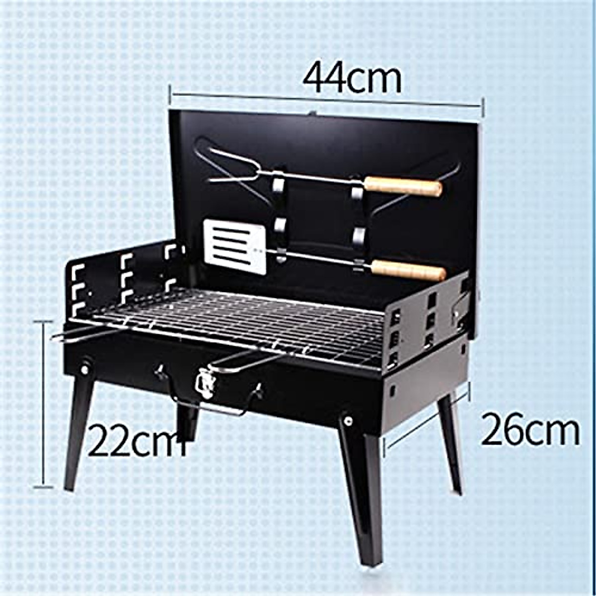 XIONGGG Charcoal Barbecues BBQ Grill Rack, Folding Portable Smoker Grill Racks for Outdoor, Travel, Picnic, Camping, Garden Summer Party