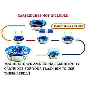 9 Pack Diaper Pail Refill Compatible with cartridges for Genie diaper pail refills bags refill (Cartridge is not included)