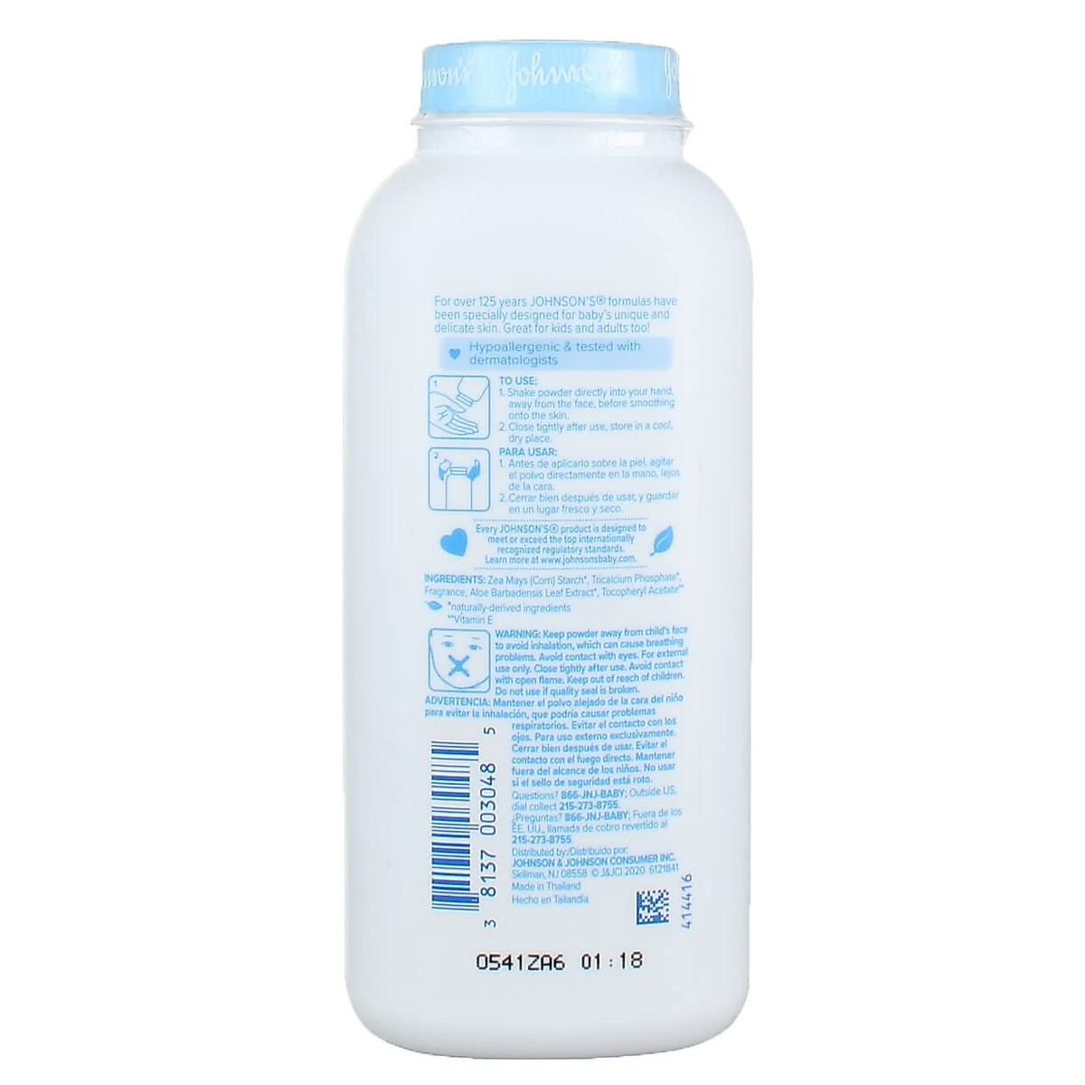 Johnson's Baby Powder, Pure Cornstarch with Aloe & Vitamin E 9 oz