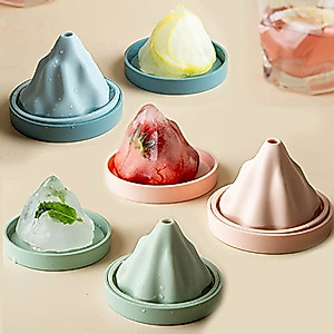 Large Whiskey Ice Cube Molds, Cocktail Ice Cube Tray, Silicone Ice Mountain Shaped Ice Molds, Fun Shapes Candy Molds, Big Ice Mold for Cocktails, Whiskey, Bourbon, Candy, Chocolate BPA Free 3 Pack