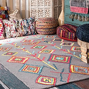 nuLOOM Hand Tufted Belini Area Rug, 4x6, Grey