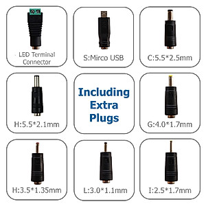 Zingpaw AC to DC 21V 1A Wall Charger Adapter Power Supplier for Household Electronics Devices LED Strip Vacuum Cleaner Battery with 5.5mm x 2.5mm Tip & 8 Replaceable Tips
