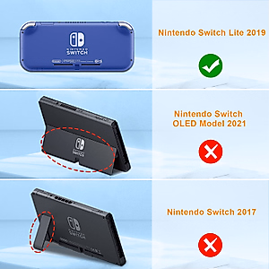 Fintie Kids Case for Nintendo Switch Lite 2019 w/2 Game Card Slots - [Ultralight] [Shockproof] Protective Cover with Ergonomic Grip, Kids Friendly Grip Case for Switch Lite Console, Blue