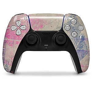 WraptorSkinz Skin Wrap compatible with Sony PS5 DualSense Controller Pastel Abstract Pink and Blue (CONTROLLER NOT INCLUDED)