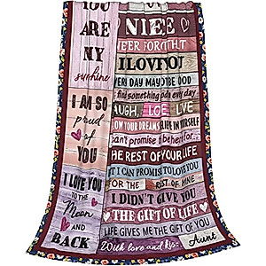 AJIIUSV to My Niece Gifts from Auntie Throw Blanket Niece Gifts Blankets from Aunt Birthday Gifts Christmas Thanksgiving New Year Holiday 50"x60"
