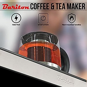 BARITON 3 in 1 water kettle/TEA MAKER/coffee maker MODEL BTM-1780GS Electronic sensor touch control panel with display, powered by strix technology safer by design