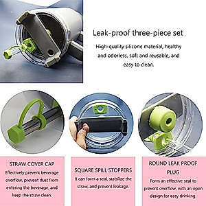 Universal size Stanley spill stopper 9 pcs, Stanley cup accessories,Stanley leak stopper Suitable for Stanley Cup H1.0/2.0 40oz/ 30oz. (Black and White)