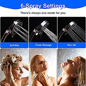 High Pressure Shower Head with Handheld, 7 Functions Auqacre Shower Head + Jet Water Mode Wash for cleaning bathtubs, Pets & Tile, rain shower head with 60'' Stainless Steel Hose & Adjustable Bracket