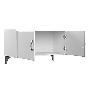 Bush Business Furniture Office in an Hour 65W L Shaped Cubicle Desk with Storage, Drawers, and Organizers in Pure White Modern Computer Table Set with Privacy Panels for Commercial Workspace