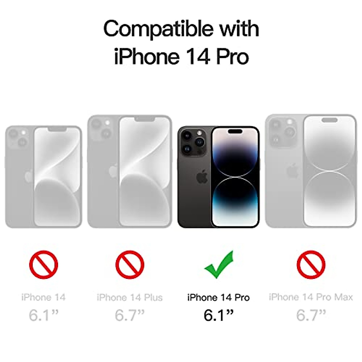 JETech Matte Case for iPhone 14 Pro 6.1-Inch (NOT for iPhone 14 Pro Max 6.7-Inch), Shockproof Military Grade Drop Protection, Frosted Translucent Back Phone Cover, Anti-Fingerprint (Black)